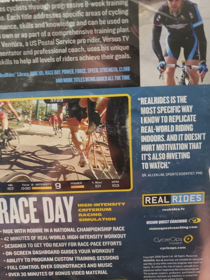 RealRides: Race Day w/ Robbie Ventura - Cycling Training DVD - CycleOps ...