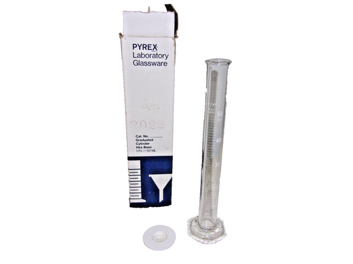 PYREX CORNING Laboratory Glassware #3022 Beaker Graduated Cylinder Hex ...