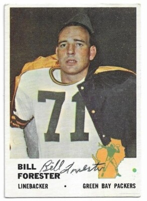 BILL FORESTER 1961 Fleer Signed Autographed card #97 Green Bay Packers ...