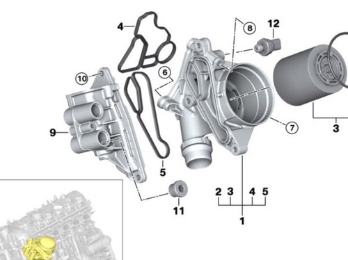 BMW N55 Engine Filter Housing Gaskets Leak Repair Z4,E60,E71,E82,E90 ...