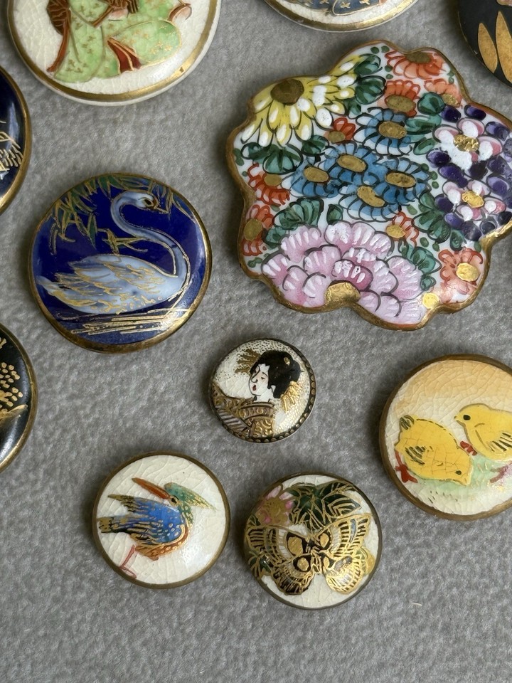 Lot of 13 Vintage Japanese Satsuma Buttons | eBay