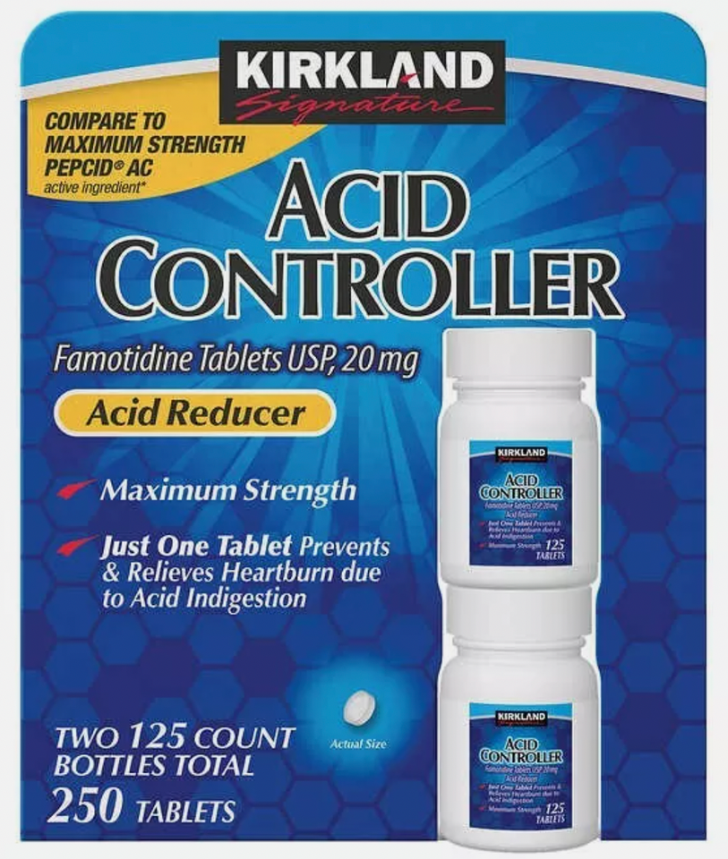 Kirkland Signature Acid Controller Famotidine 20mg-Maximum Strength 250 ...