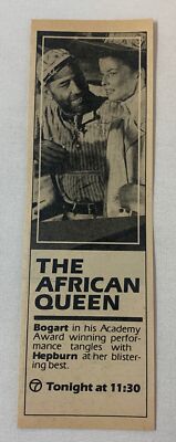 1980 KGO tv ad ~ movie AFRICAN QUEEN Humphrey Bogart, Katherine Hepburn | eBay