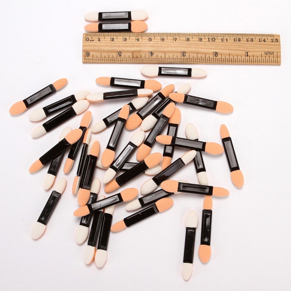 100PCS Eye shadow Applicators Brush Sponge Tipped Makeup Dual Sides New ...