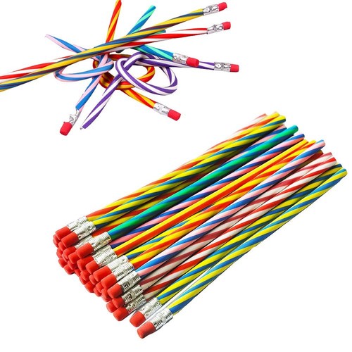 35 PCS Colorful Flexible Soft Bendable Pencil with Eraser, Magic ...