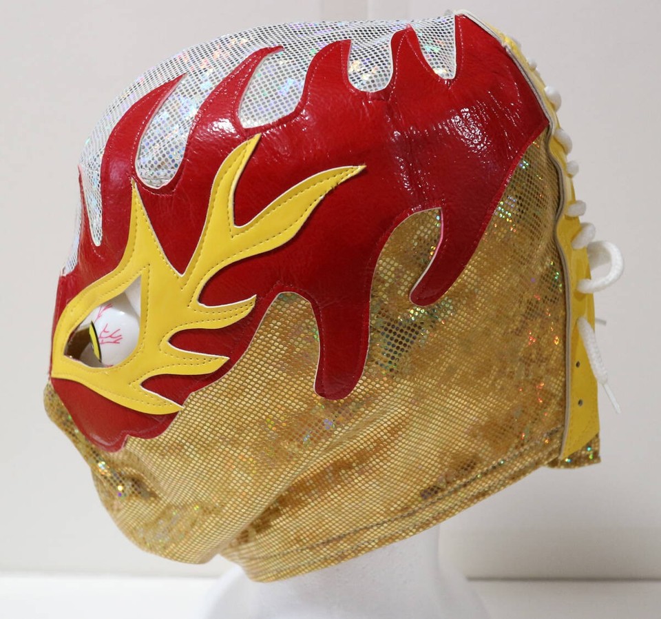 Fuego Mask/Pro Wrestling Mask Cmll Mexico Lucha Red Gold Whitejapan Pro ...