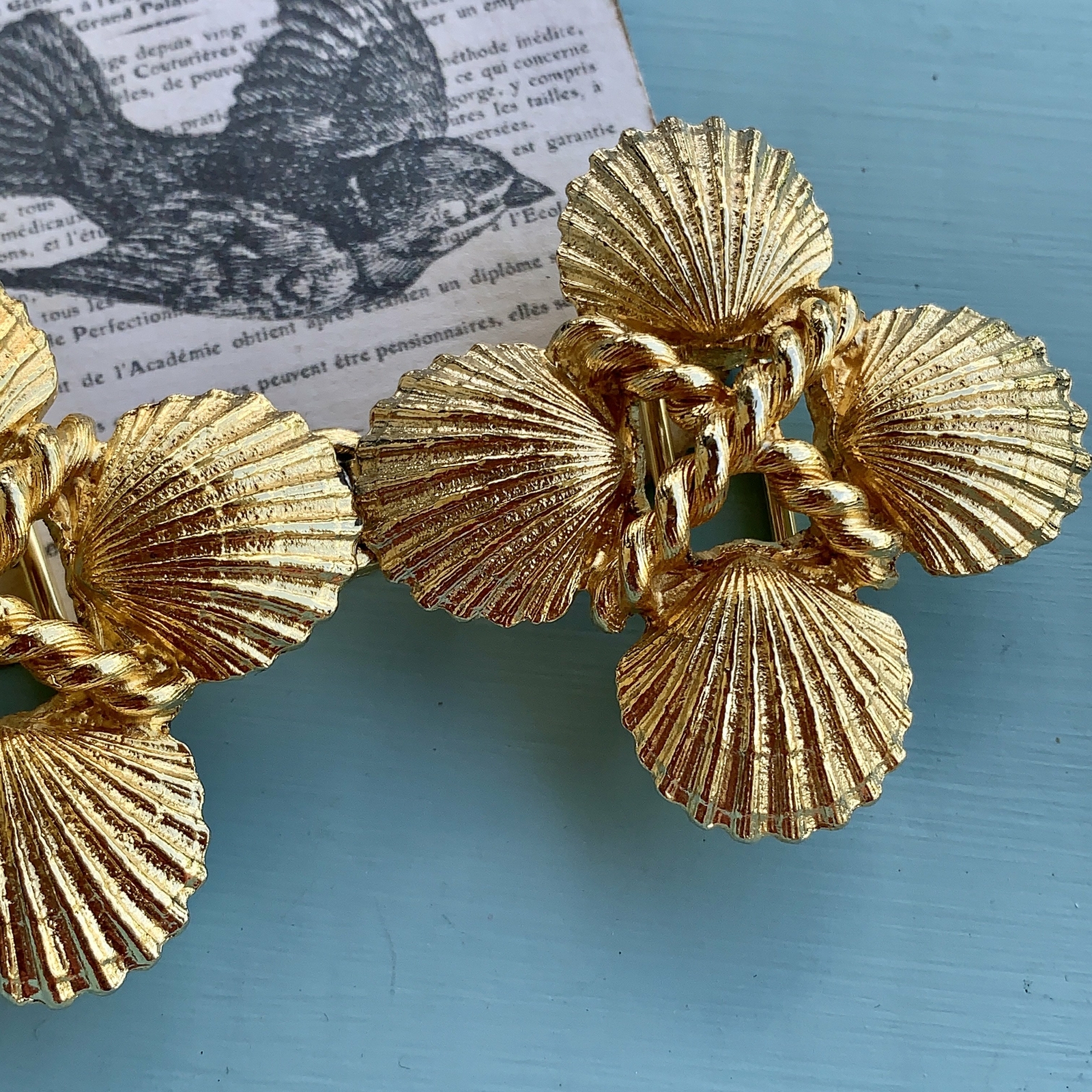 Vintage 1975 Mimi Di N Nautical Clam Shell Belt Buckle | eBay