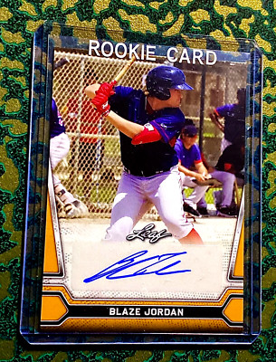 Blaze Jordan Autograph Rookie 2021 Leaf Gold Blue Ink Baseball ...