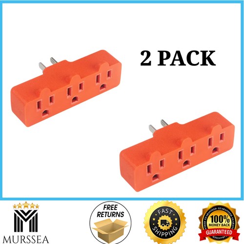 Heavy-Duty Grounded Triple Tap Adapter, 3-Way Electrical Splitter, 3 ...