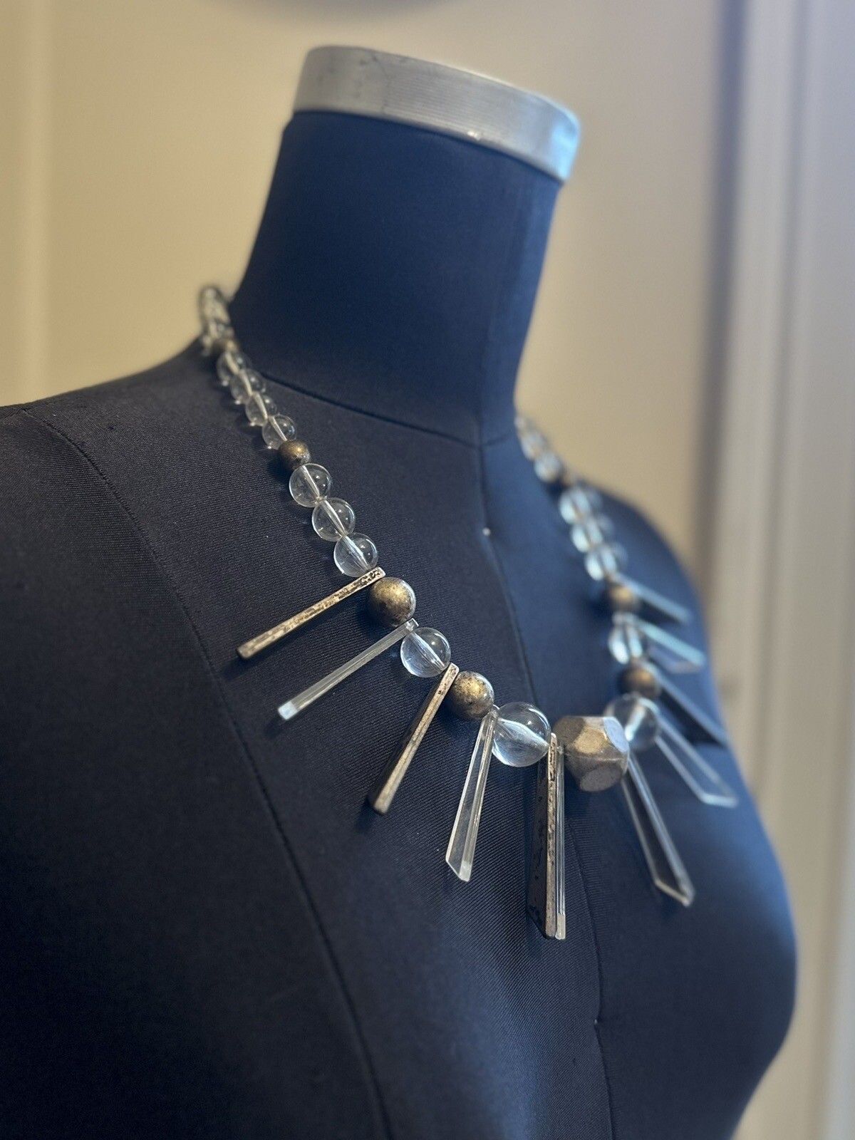 Rare 1950s Geometric Daggers & Clear Lucite Silver To… - Gem