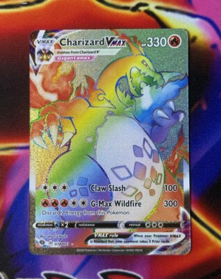 Pokémon TCG Charizard VMAX Champion's Path 074/073 Holo Secret Rare NM ...