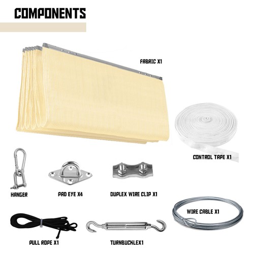 4' Retractable Canopy Cover Wave Shade Shelter Outdoor Yard Awning w ...