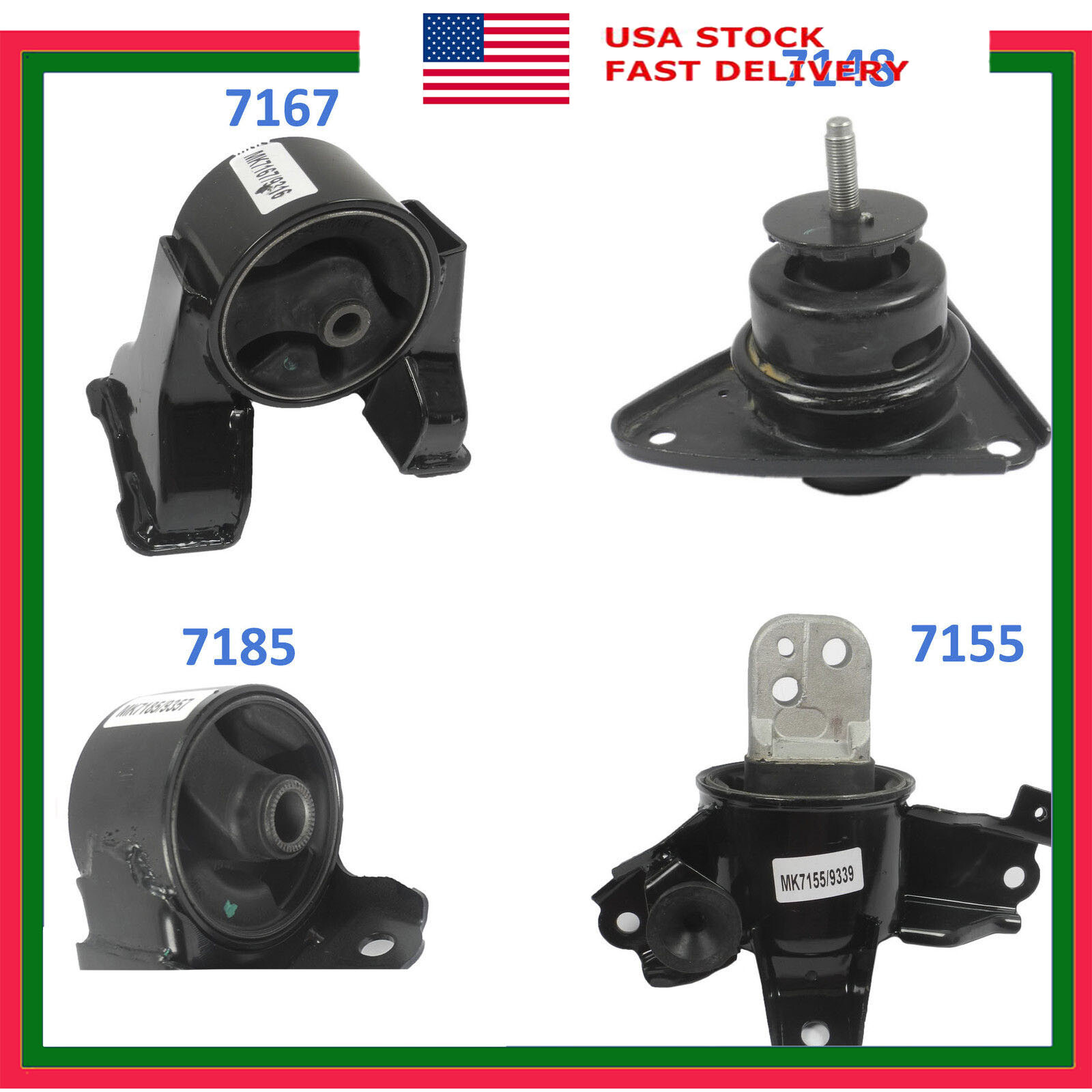 M1277 Engine Motor & Trans Mount Auto For 07-11 Elantra 2.0L 7148 7155 ...