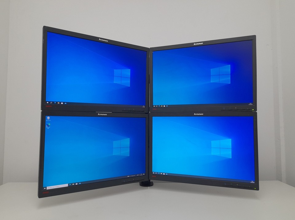 Quad Monitor Setup for Trading Gaming Home Office - 4 x 22in Monitors ...