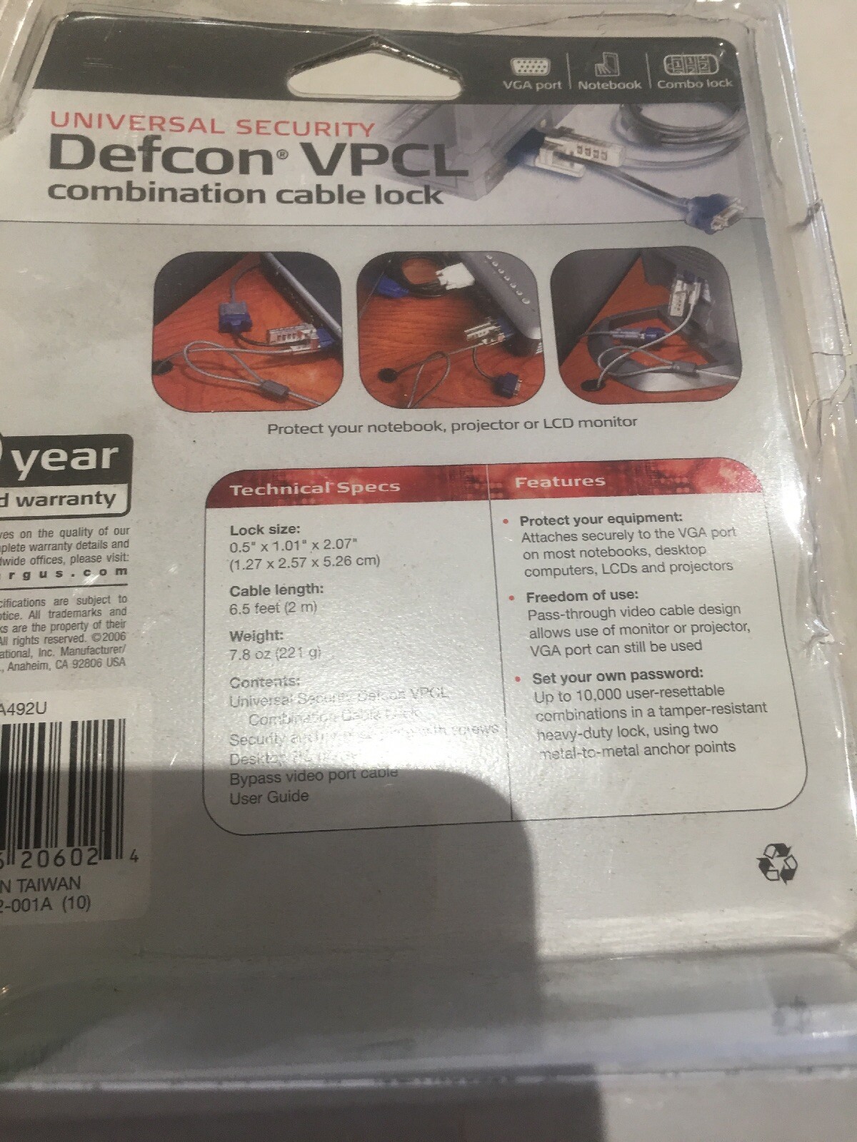 Targus Defcon VPCL Cable Lock PA492U | eBay