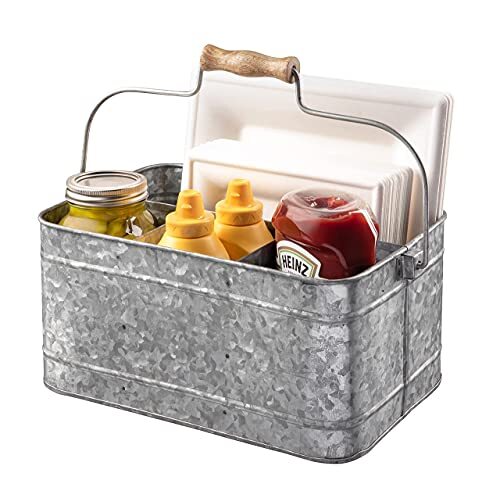 Farmhouse Kitchen Caddy Organizer With Handle For Condiments Cleaning ...