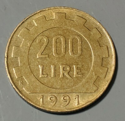 Italy - Repvbblica Italiana , 1991 200 Lire Coin | eBay