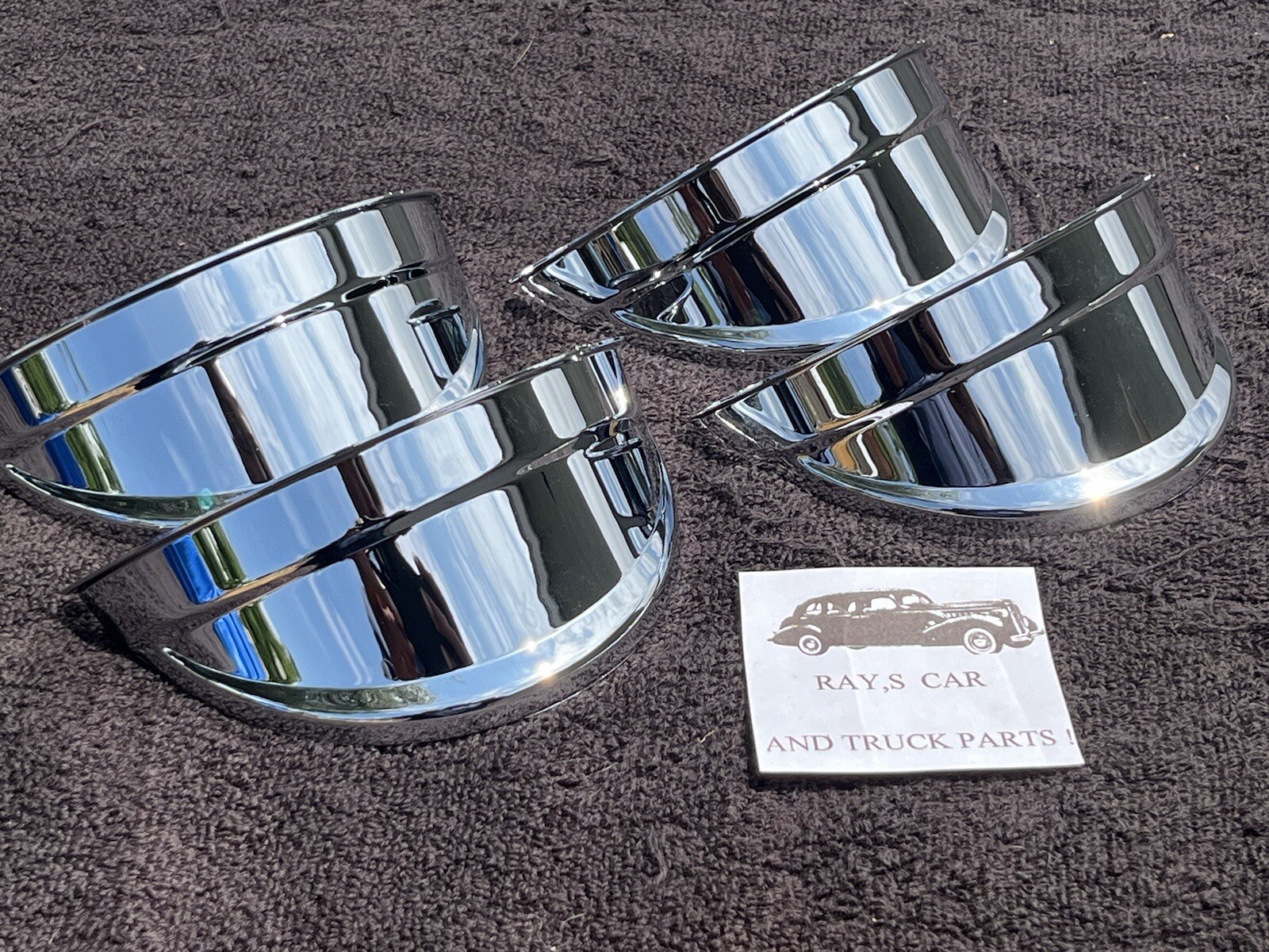 NEW PLASTIC CHROME HEAD LIGHT VISORS ( 4-HEADLIGHTS SET ! ) CAR / TRUCK ...