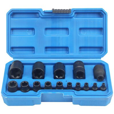 15pcs EP E-Torx Plus Socket Tool Set EP4~EP24 6 Point,5 point Socket ...