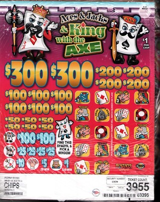 Pull Tab Tickets - Chips Tickets - Game - Aces Jack King with the Axe ...