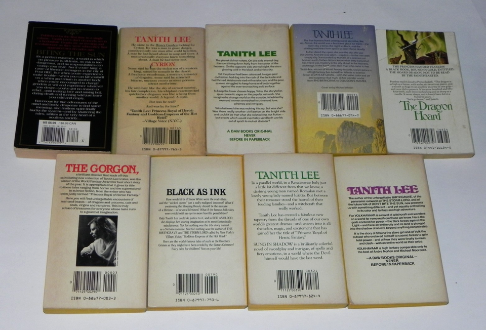 Lot of 9 TANITH LEE Vintage Sci-Fi Fantasy DAW paperback First ...