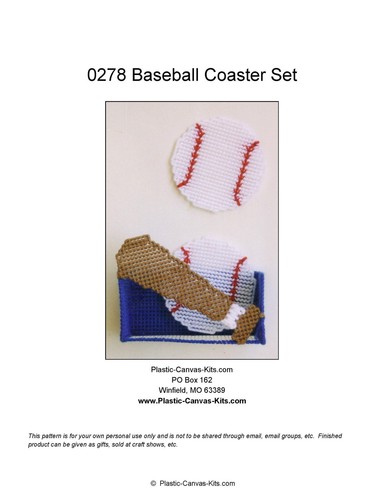 Baseball Coaster Set-Plastic Canvas Pattern or Kit | eBay