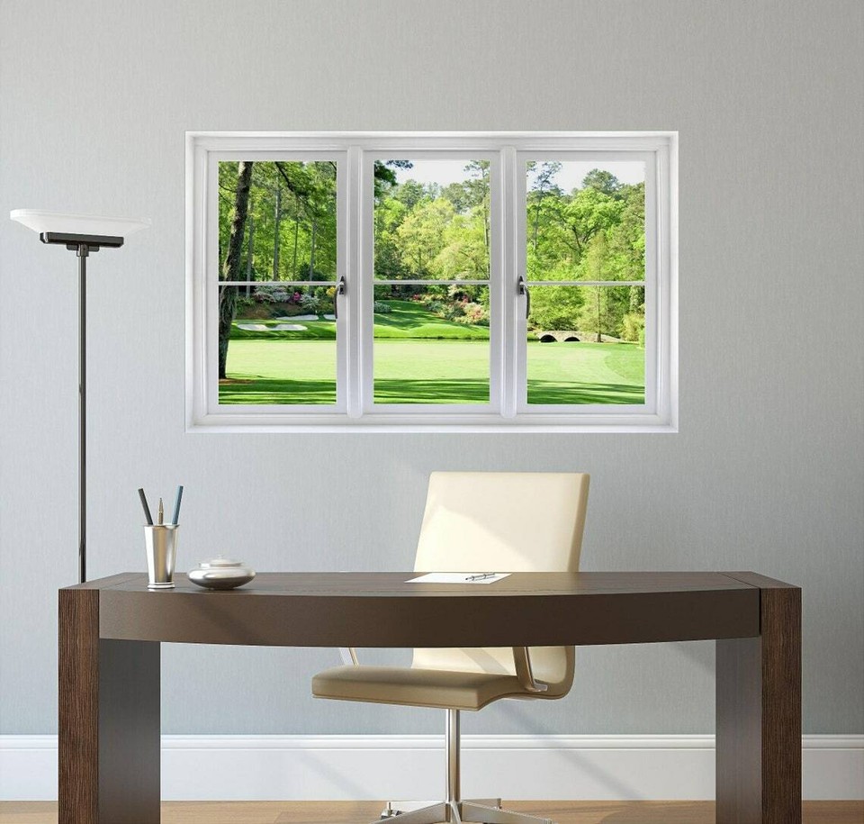 WindowScape 12th Hole at Augusta Golf 3D Window Wall Decal Vinyl ...