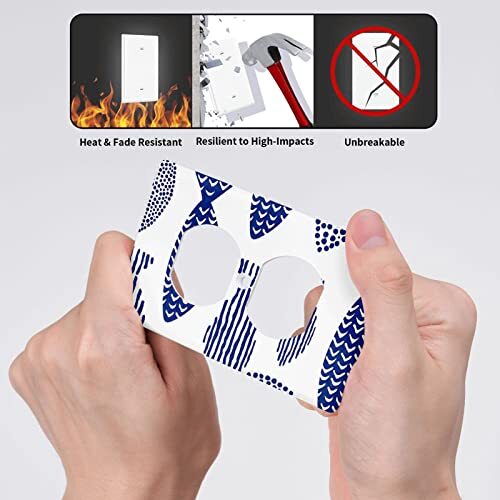 Abstract Blue Fish Single Duplex Outlet Cover Decorative Wall Plate 1 ...