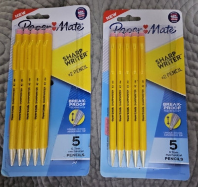 Paper Mate SharpWriter Mechanical Pencils, 0.7mm, #2, Yellow, Two 5 ...