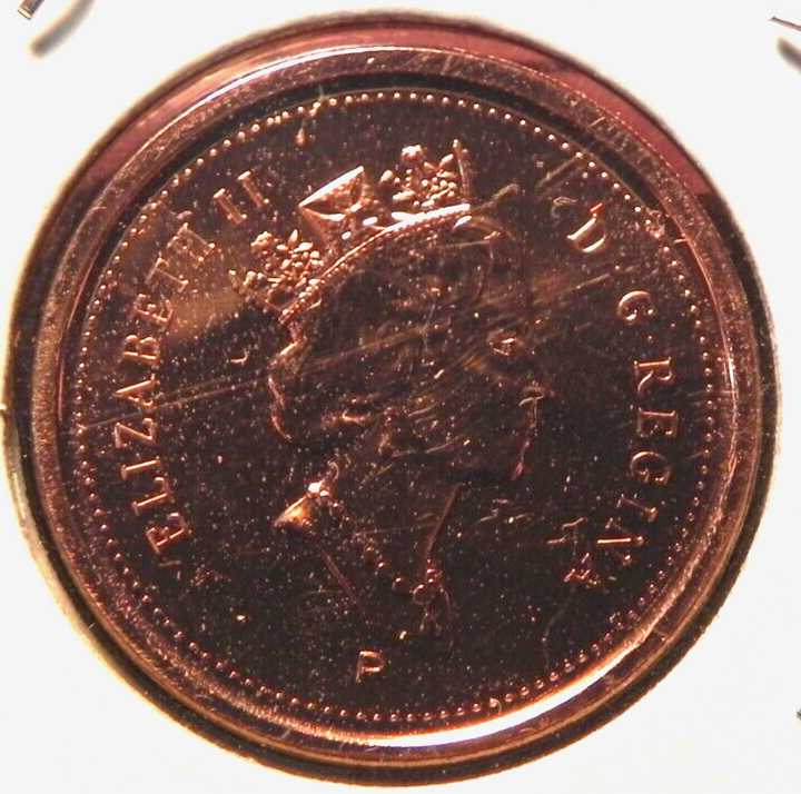 2003P UNC Canadian Canada Penny 1 One Cent Maple Twig Old Effigy STEEL ...