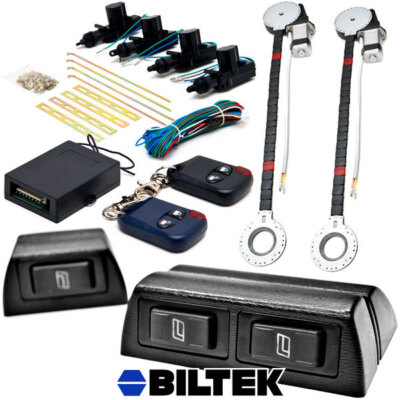 Electric 2 Power Motor Window Roll Up + 4 Door Lock Conversion Kit For ...