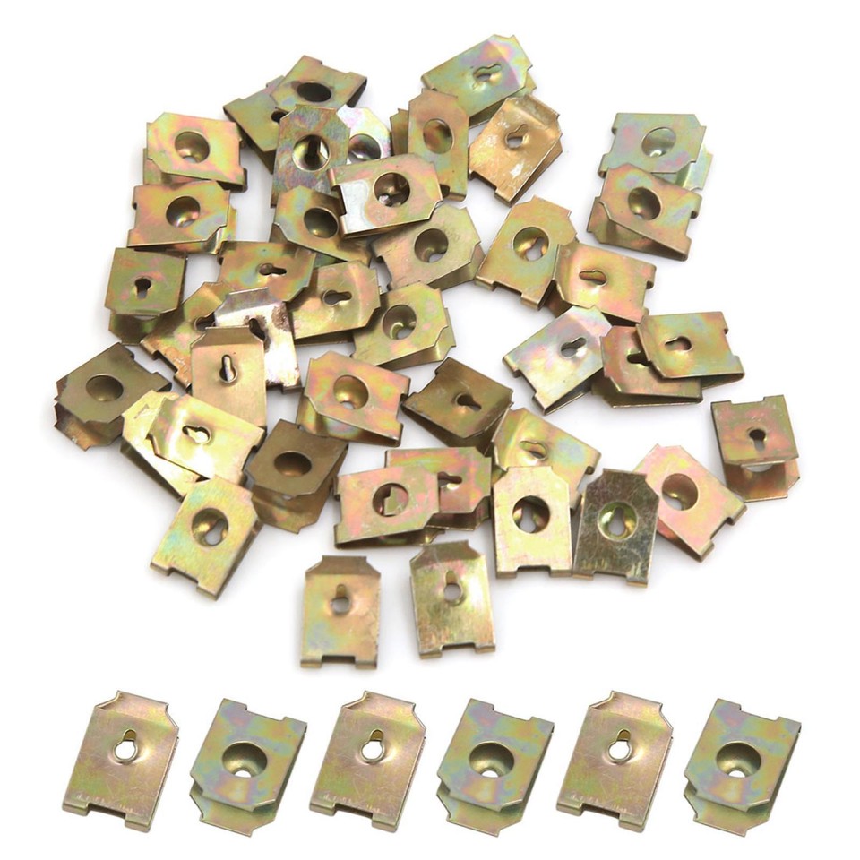 40 Pcs 6mm Hole Spring Metal Plate Car Door Pannel Screw U-Type Clips ...