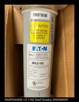 Eaton 5BHLE-100E Current Limiting High Voltage Fuse - 100E Amp, 5.5kV ...