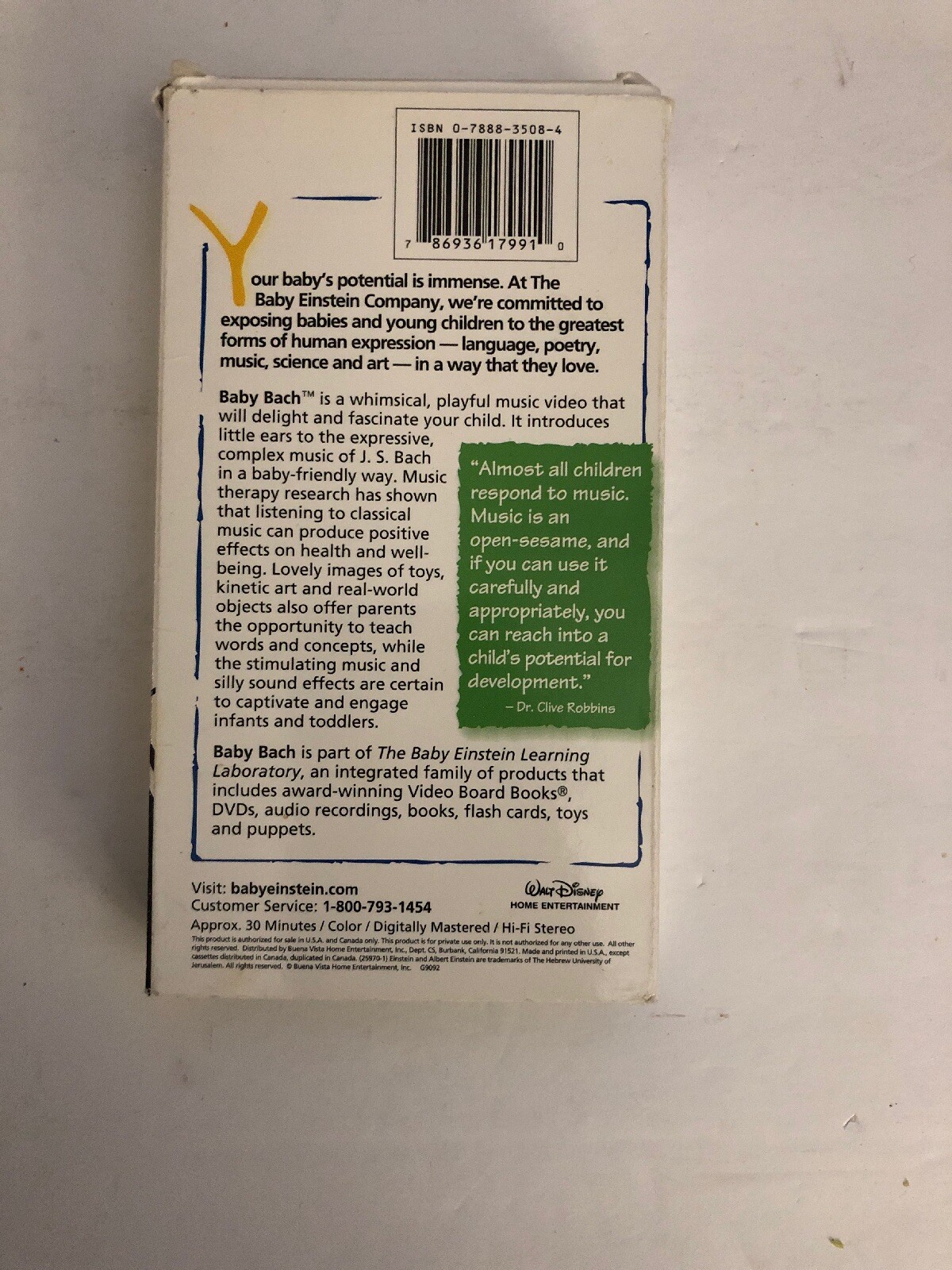 Baby Bach By Disney (VHS 2000)TESTED-RARE VINTAGE COLLECTIBLE-SHIPS N ...
