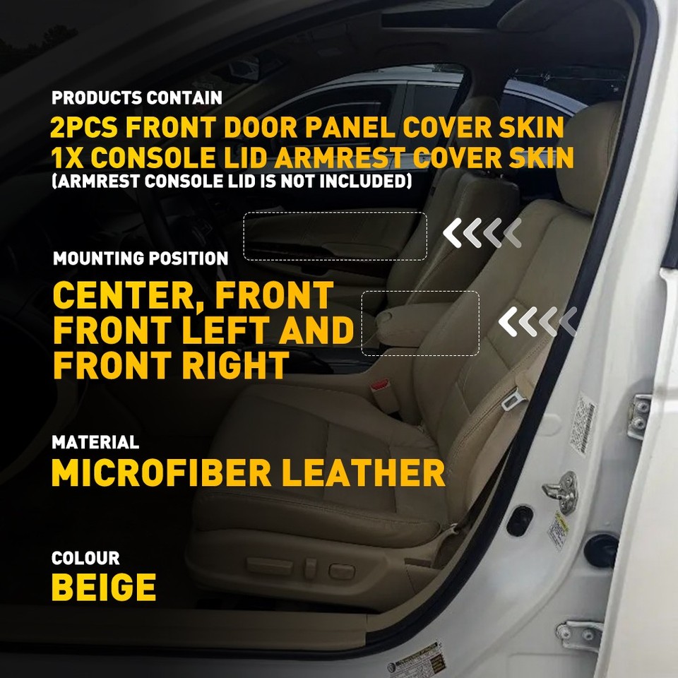 3Pcs Beige Front Door Panel Cover Insert For Honda Accord Sedan 2008 ...