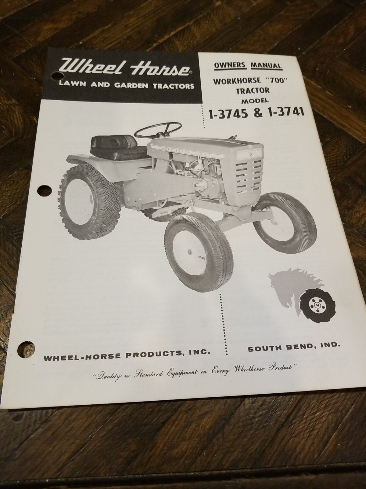 WHEEL HORSE ORIGINAL PARTS MANUAL & OWNERS Tractor Workhorse 700 | eBay