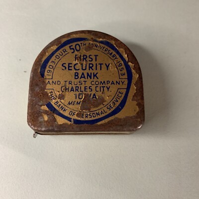Vtg 1953 First Security Bank Charles City, IA Tape Measure | eBay
