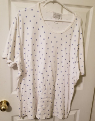 White with purple polka dots Sport Savvy Shirt Womens 3X | eBay