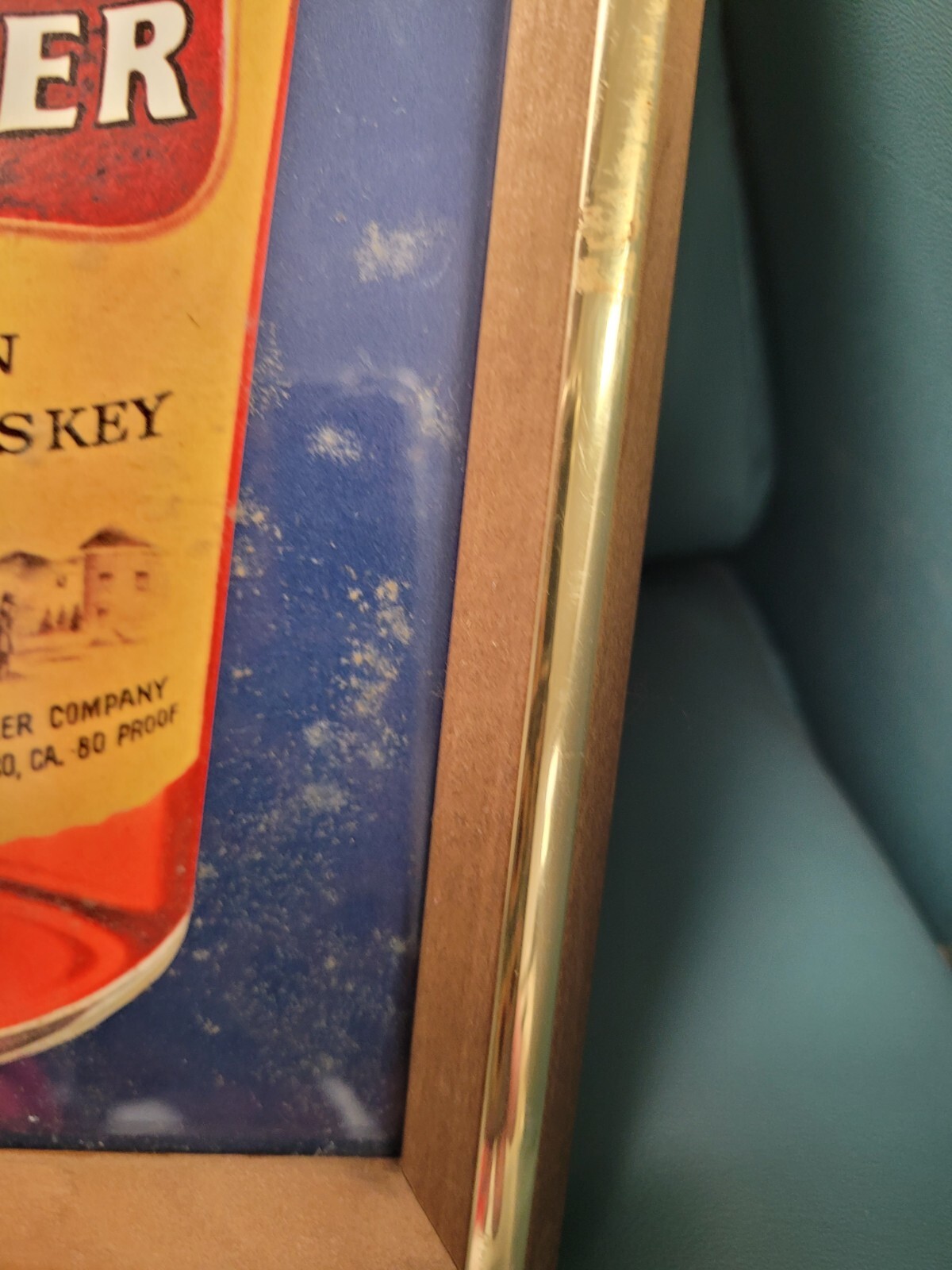 Vintage Smooth As Silk Kessler Whiskey Framed Bar Sign Football Mancave ...