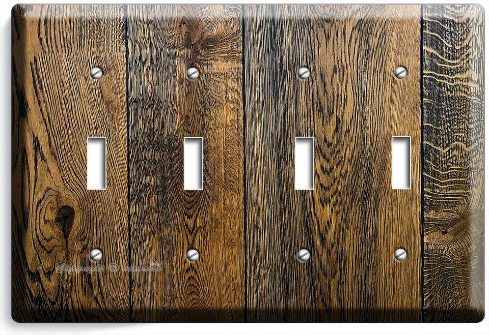 RUSTIC ANTIQUE OLD WOOD STYLE LIGHT SWITCH OUTLET WALL PLATES COUNTRY ...
