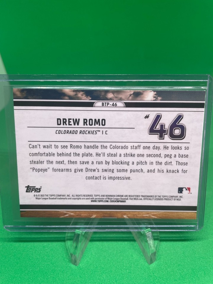 Drew Romo 2023 Bowman Chrome Baseball - Scouts Top 100 - Colorado ...