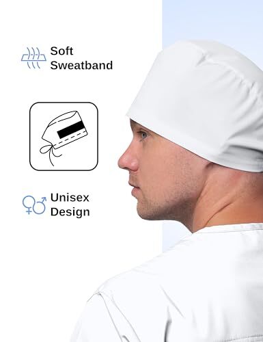 Solid Working Cap Scrub Cap for Women and Men Unisex Surgical One Size ...