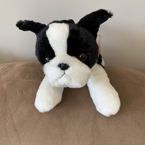 AURORA Boston Terrier Stuffed VERY SOFT Plush Toy Bulldog Puppy Dog 10 ...