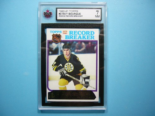 1980/81 TOPPS NHL HOCKEY CARD #2 RAY BOURQUE ROOKIE RB KSA 7 NM SHARP+ ...