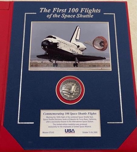 USA SPACE SHUTTLE COMMEMORATIVE FIRST 100 FLIGHTS COIN & PORTFOLIO ...