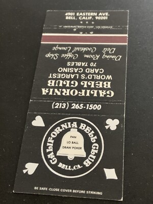 Vintage Matchbook: “California Bell Club” Ephemera | eBay