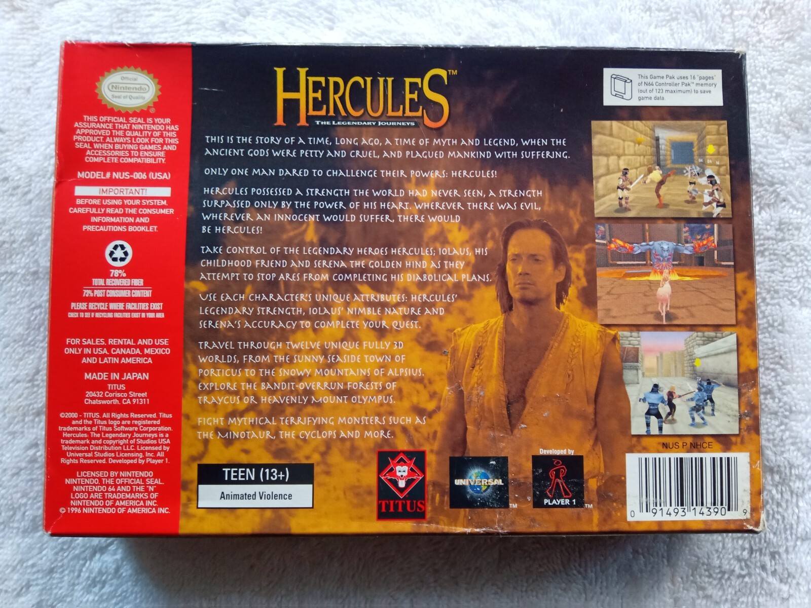 N64 Hercules The Legendary Journeys Blockbuster Exclusive Complete With ...