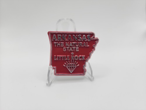 Vintage Arkansas State Shaped Little Rock Souvenir Red Rubber Magnet | eBay