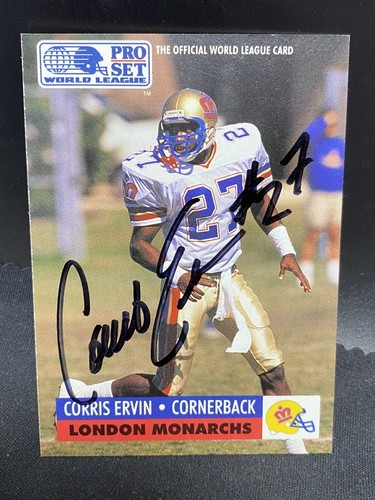 CORRIS ERVIN SIGNED LONDON MONARCHS CARD, COA (F23) | eBay