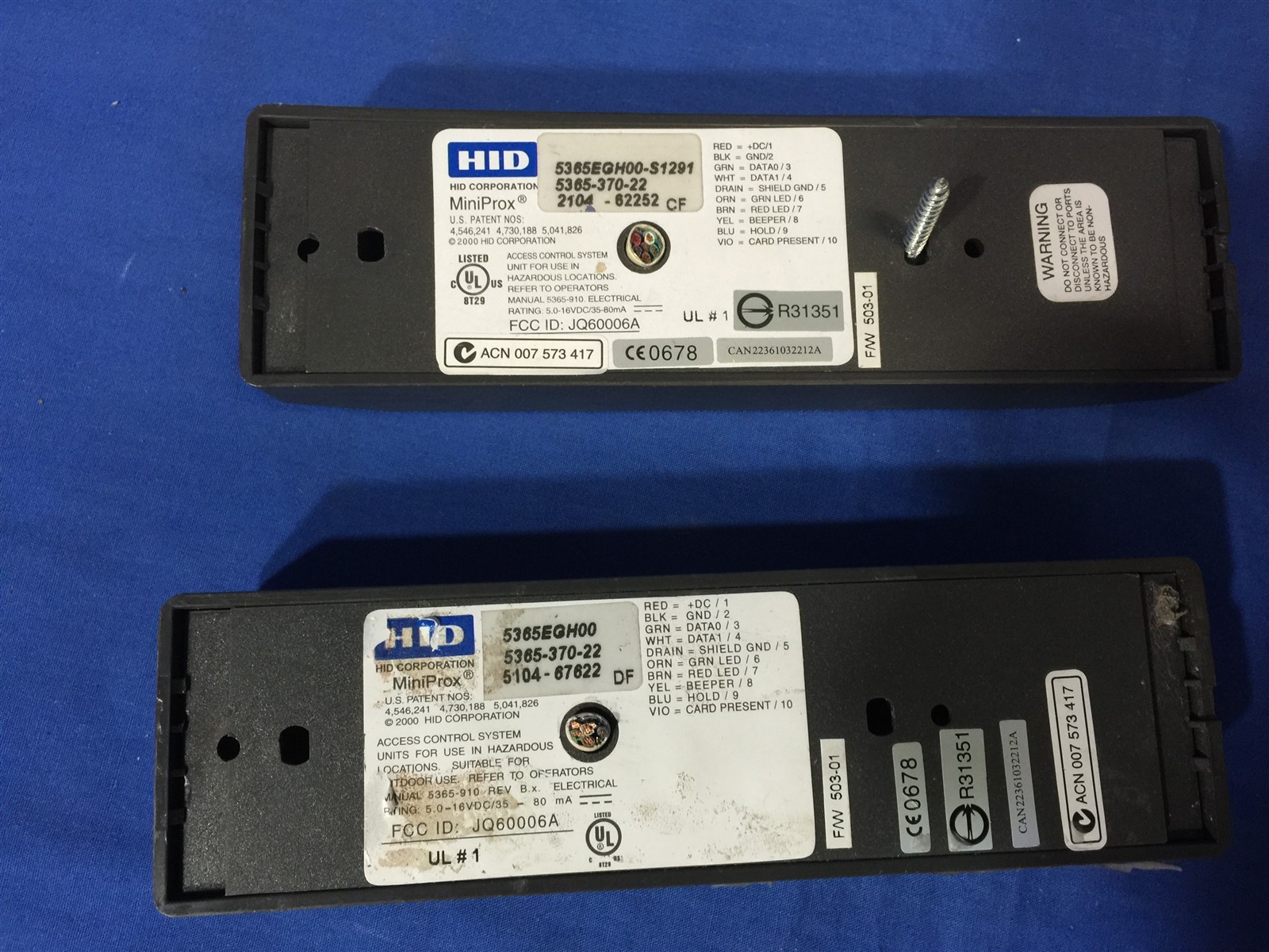 Lot of 2 Simplex HID MiniProx 5365EGH00 Proximity Card Reader FREE ...